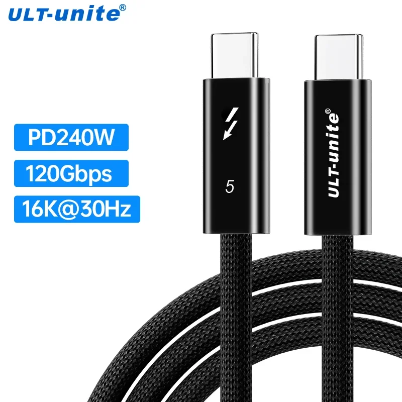 4FT USB C Thunder-bolt 5 Cable 120Gbps 240W USB4 Type-C Cord for ...