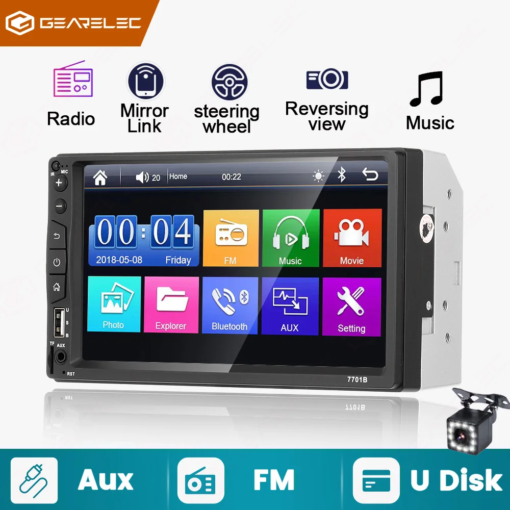 GEARELEC-7-Inch-Car-Bluetooth-Radio-Player-MP5-Dual-AUX-Input-Host ...