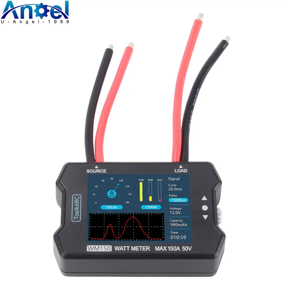 ToolkitRC-WM150-150A-50V-Watt-Meter-Power-Analyzer-LCD-Display-Power ...