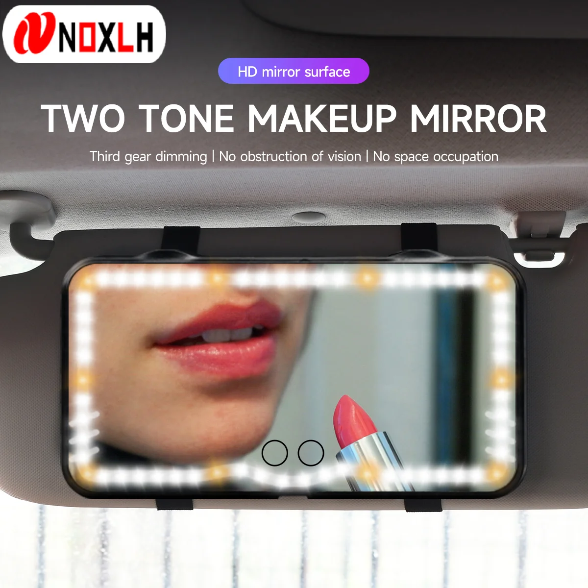 LED-Car-Makeup-Mirror-Sun-Visor-HD-Mirror-Plate-Rear-Mirror-Dimmable ...