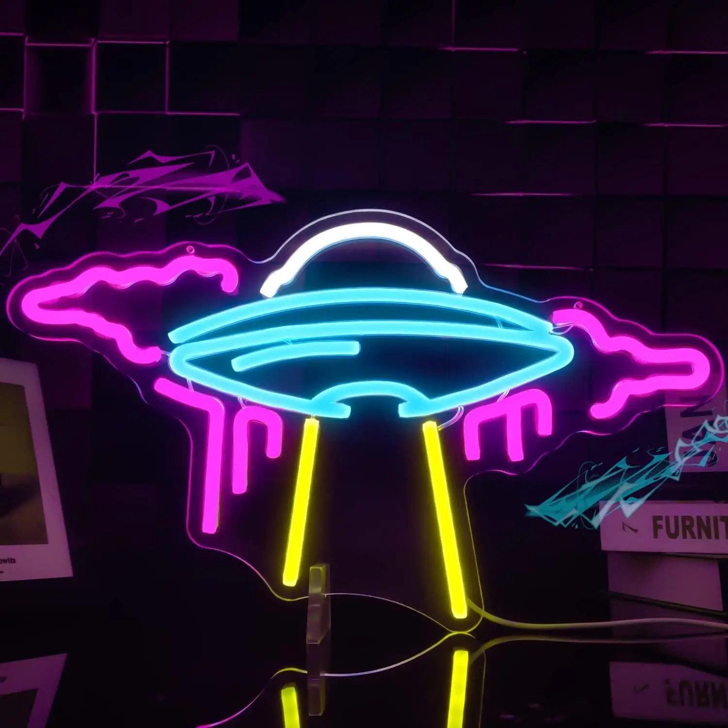 UFO-Neon-Sign-Alien-Spaceship-LED-Space-Neon-Signs-for-Wall-Neon-Light ...