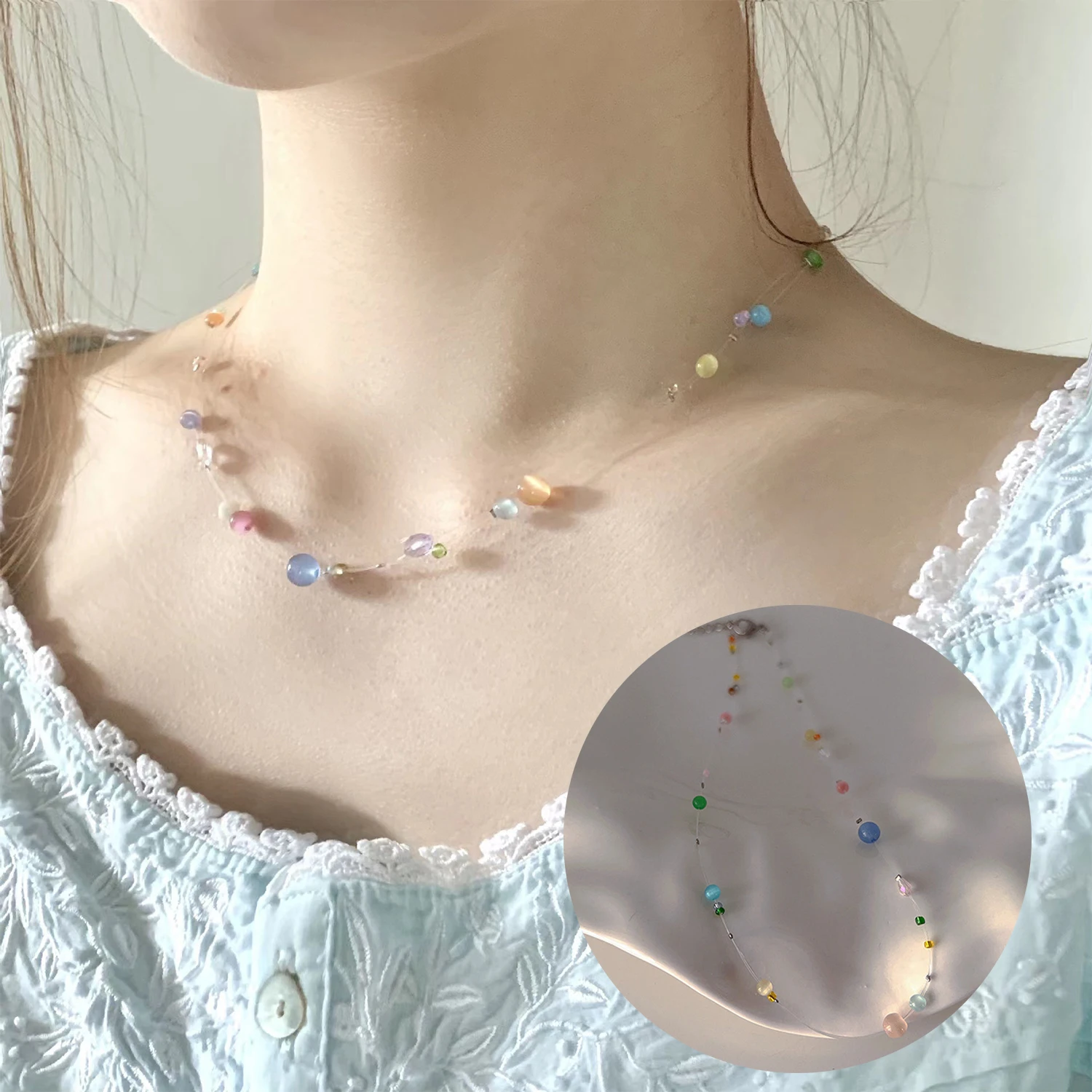Bohemian Fish Line Beads Choker Candy Color Beach Jewelry Summer ...