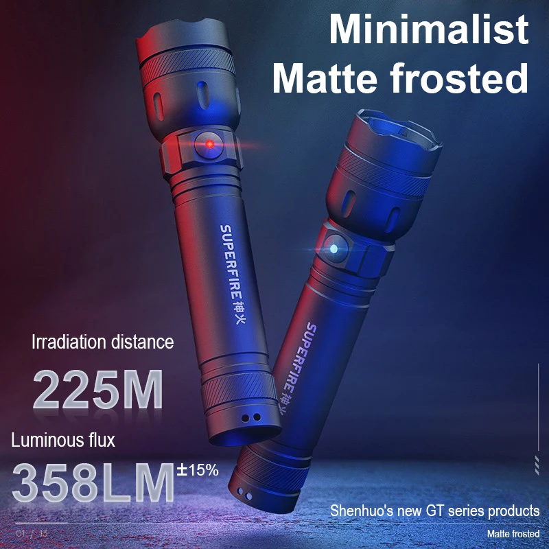 SUPERFIRE-GTS6-7W-LED-Flashlight-Ultra-Bright-EDC-Torch-5-Modes-USB-C ...