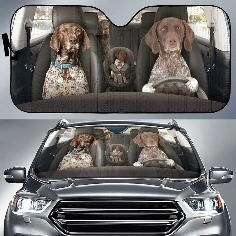 German Shorthaired Pointer Auto Sun Shade 56 Personalized Sunshade ...