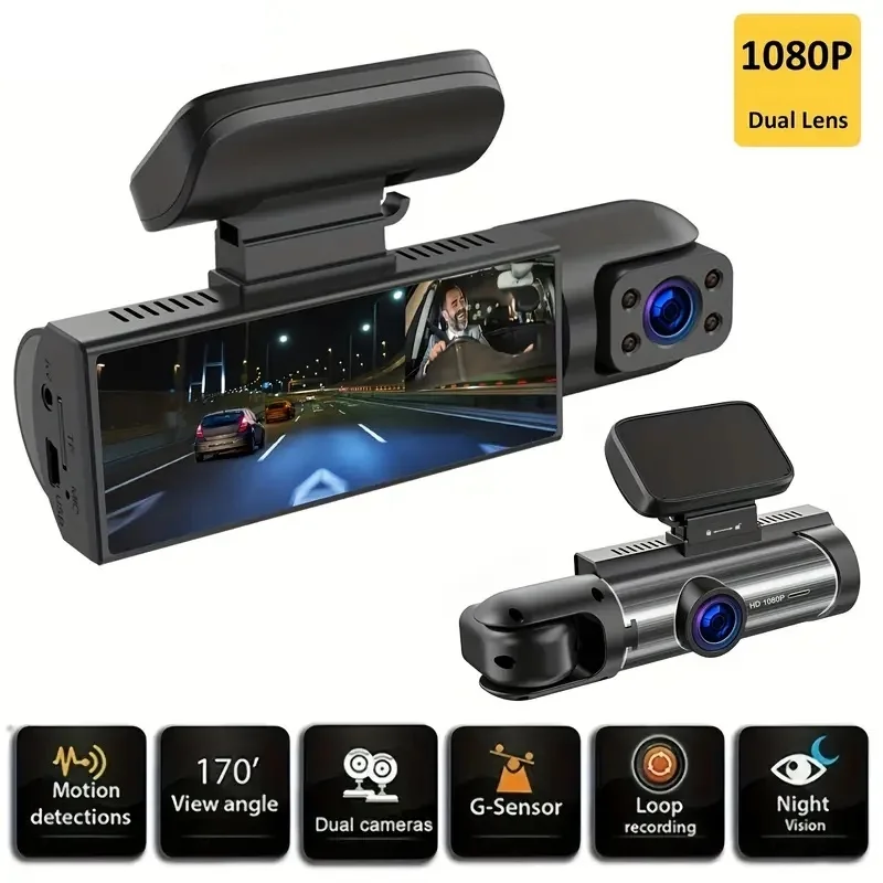 1080P-Dual-Camera-Dash-Cam-for-Cars-Front-And-Inside-car-Camera-with-IR ...