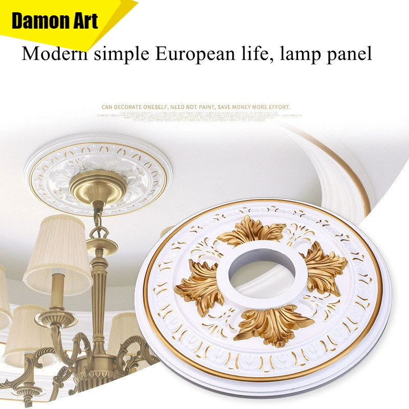 Chandelier Ceiling Plate Rosette PU Decorative Ceiling Rose Pendant ...