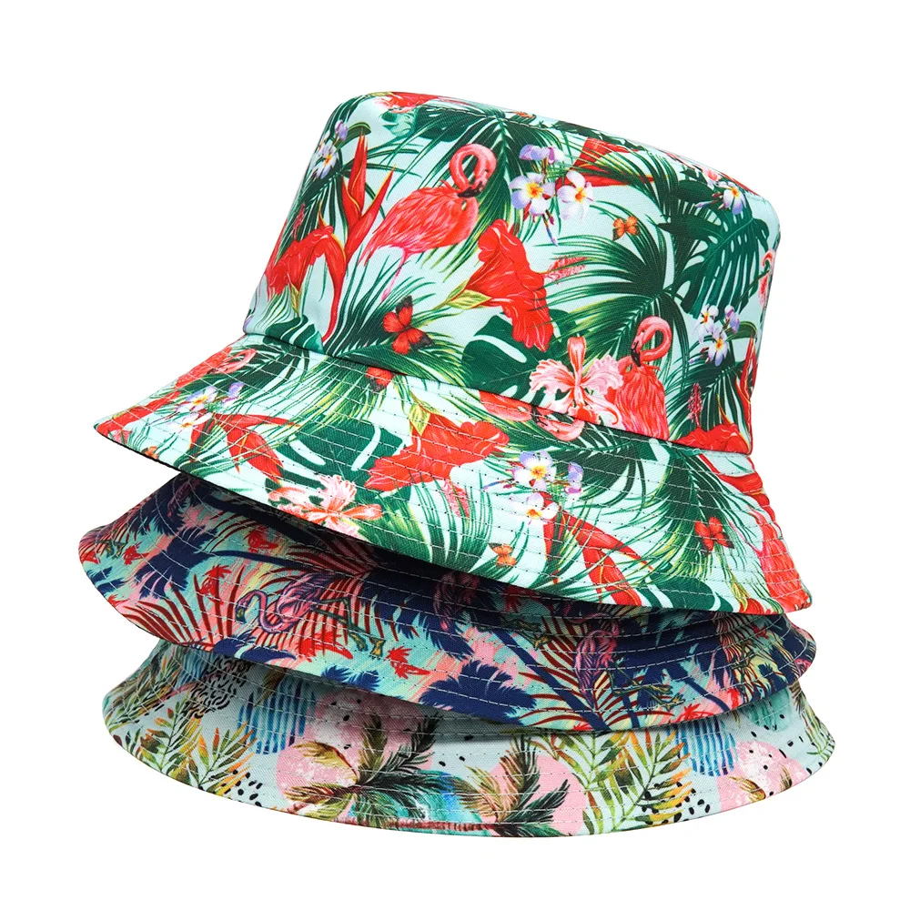 2024-Spring-Summer-Coconut-Tree-Print-Hat-Holiday-Sun-proof-Bucket-Hat ...
