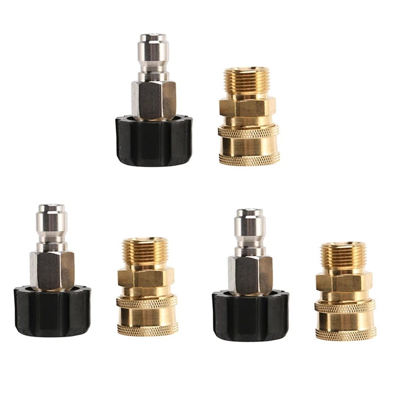 3X-High-Pressure-Washer-Adapter-Set-Quick-Connect-Kit-Metric-M22-15Mm ...