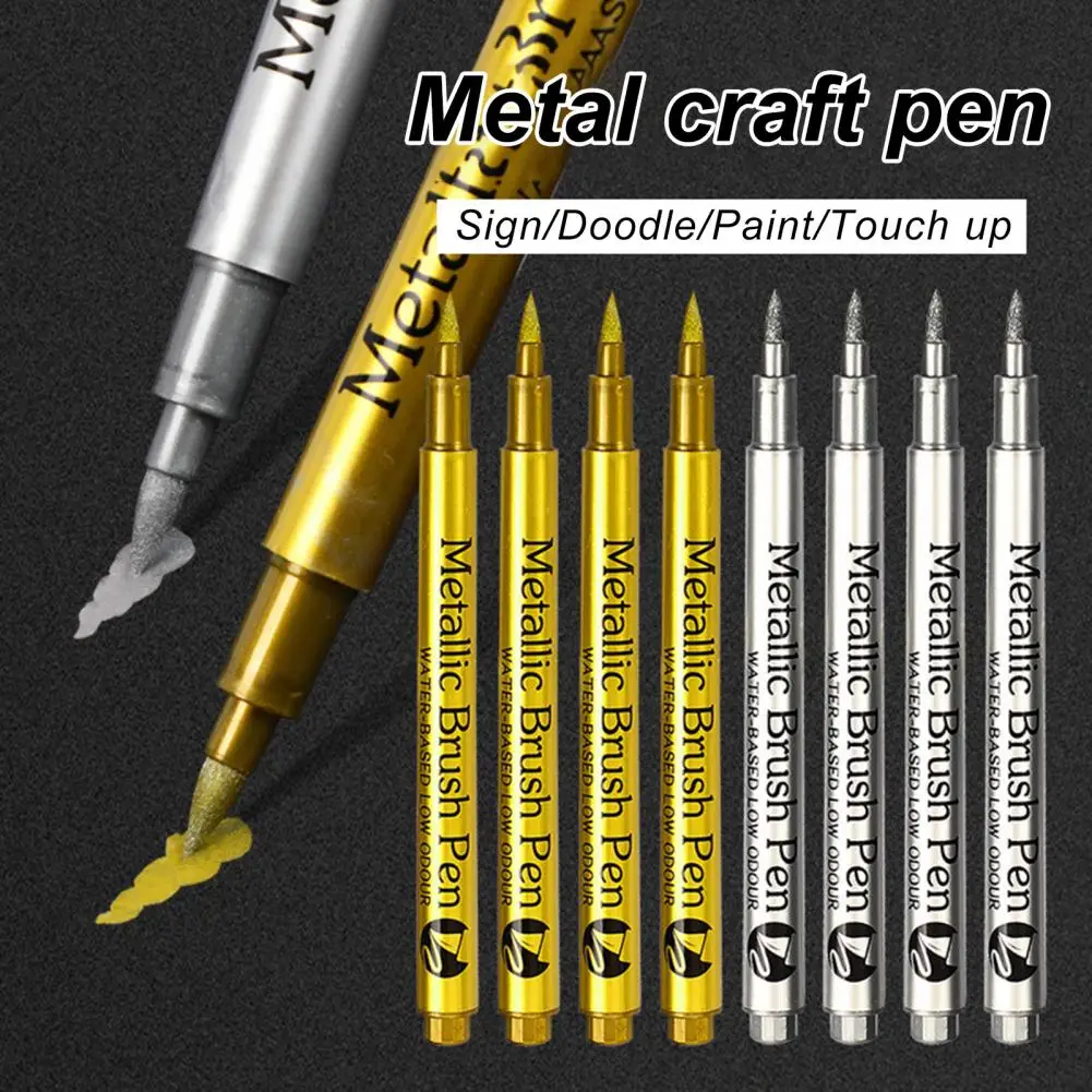 Metallic-Marker-Pen-Signature-Pen-Waterproof-Write-Fluently-DIY-Bright ...