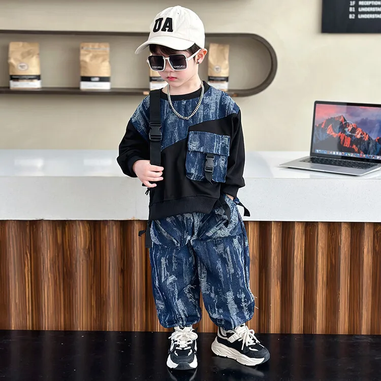 Boys-Sweatshirts-Pants-Kids-Suits-Cotton-2PCS-Set-2024-New-Spring ...