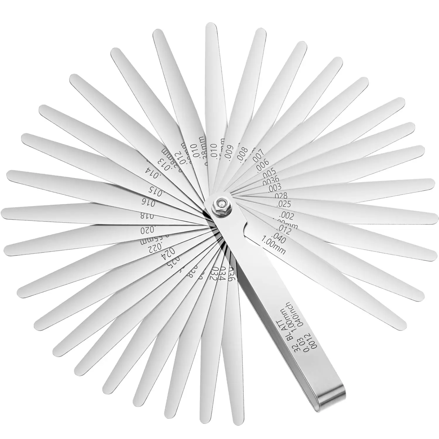 0.001-0.04" 32 Blades Feeler GaugesTapered Feeler Gauge Set Stainless ...