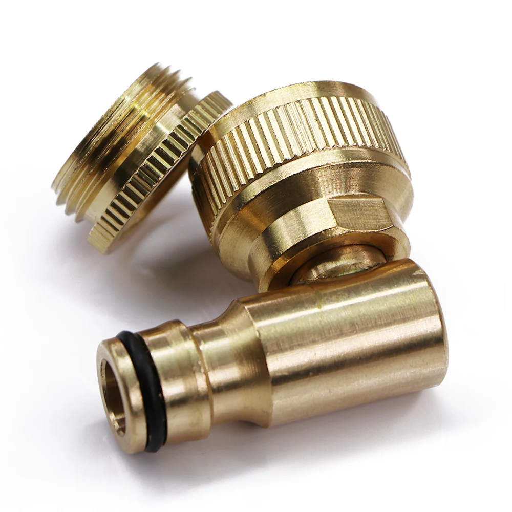 1/2" 3/4" Brass Copper Elbow with 16mm Quick Connector Garden Watering ...
