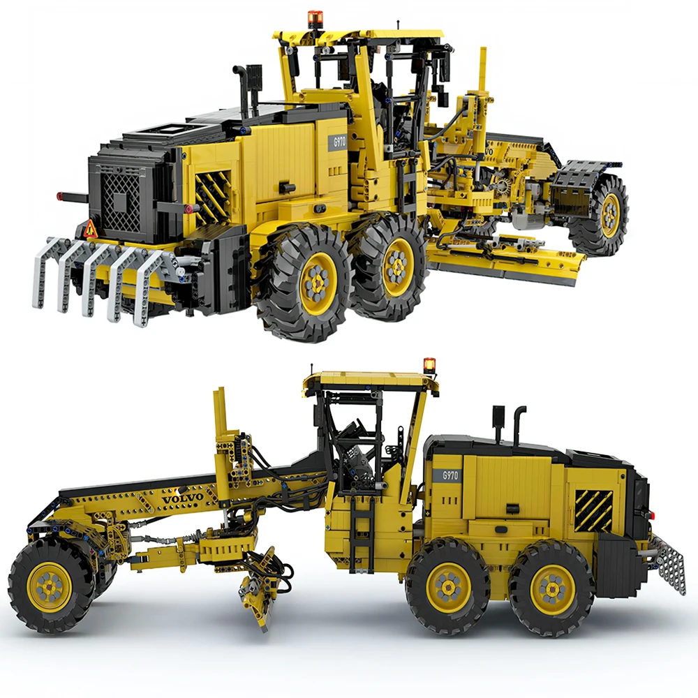 4855PCS-MOC-RC-city-Engineering-Series-G970-Motor-Grader-DIY-creative ...