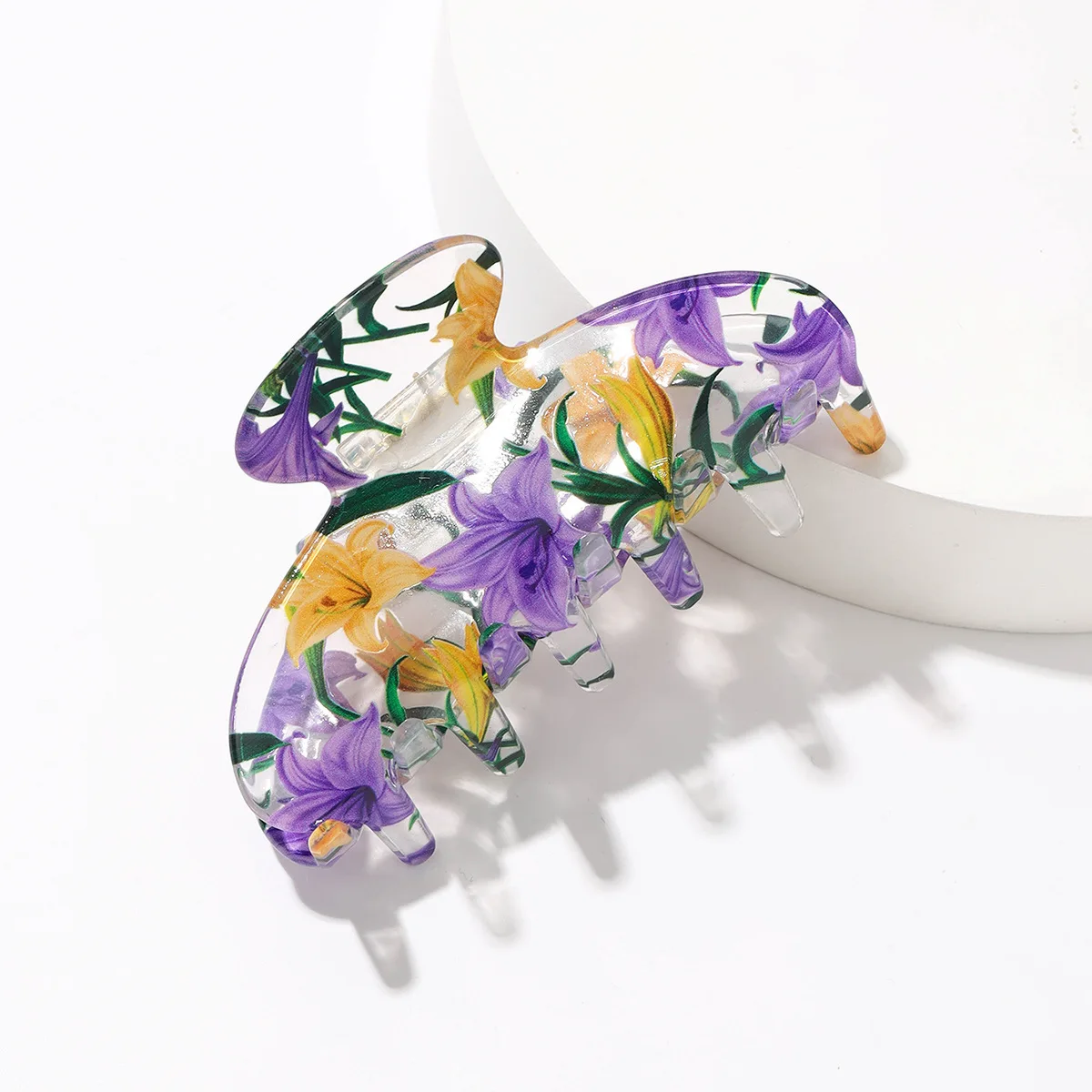 YHJ-Fresh-Flowers-Hair-Claw-Classic-Style-Acrylic-Printing-Hair-Claw ...