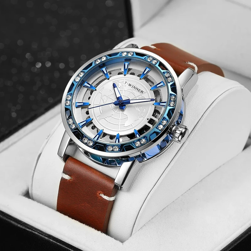 T-WINNER Classic Men's Manual Winding Mechanical Watch with Luminous ...