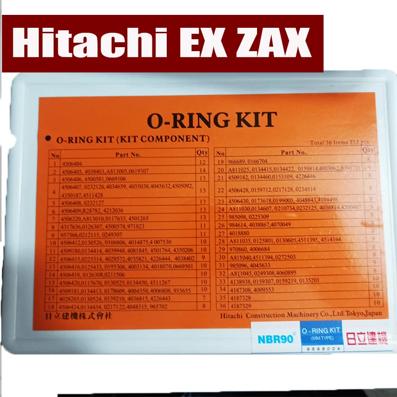 Hitachi-Excavator-O-Ring-Kit-for-EX-ZAX-O-Rings-Rubber-NBR90-Sealing-O ...
