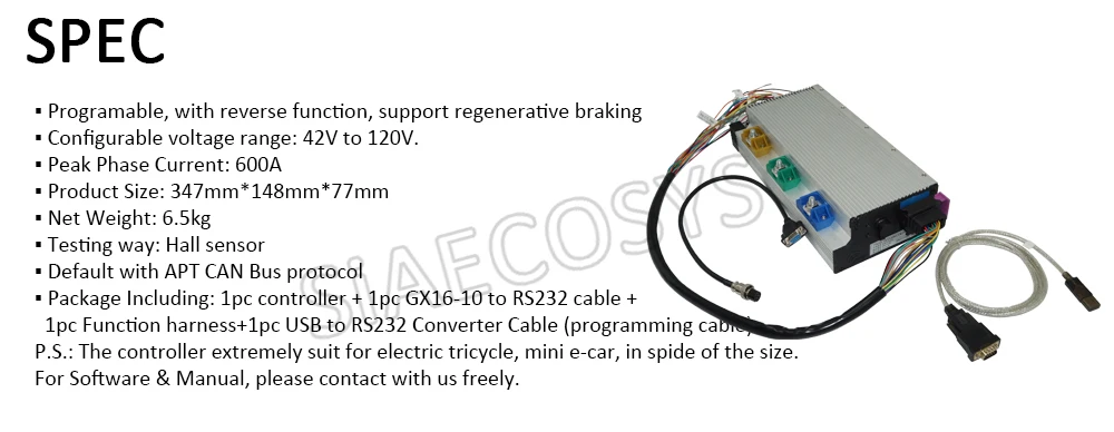 Sine Wave Controller APT Controller 96600 for E Motorcycle