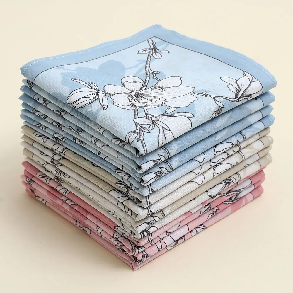 3-Pack of Pure Cotton Women's Handkerchiefs, Classic Floral Flap Pocket ...