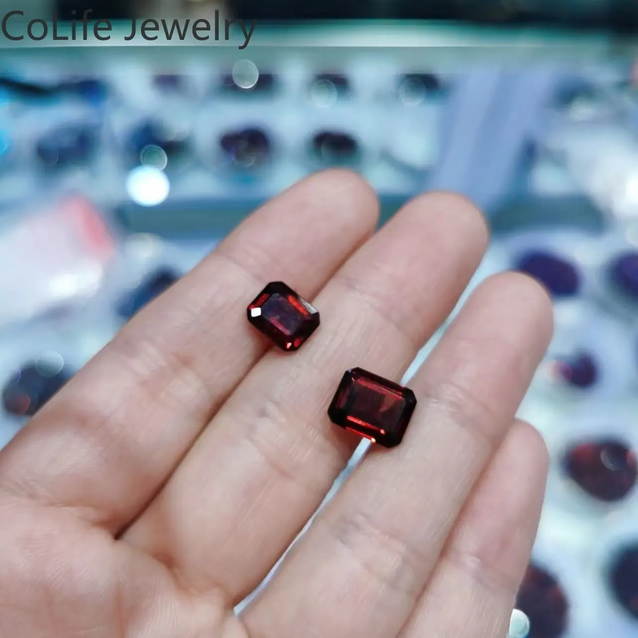 Piedra-preciosa-suelta-de-granate-Natural-cortada-con-esmeralda-de-7mm ...