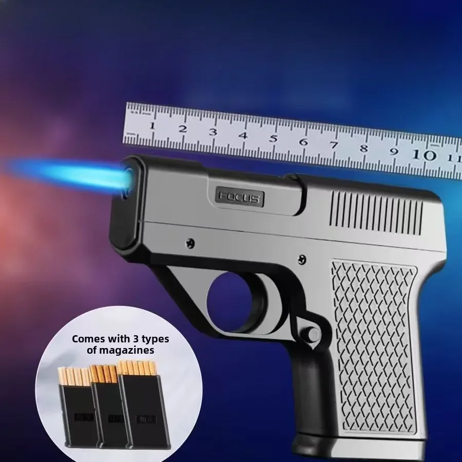 Pistol Style Lighters with 3 Cigarette Case, Jet Turb Lighter, Gas ...