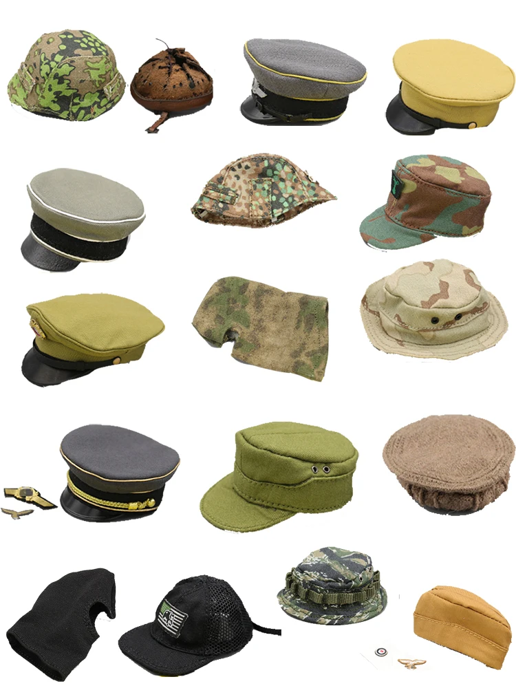 1-6-Scale-Soldier-Hat-Helmet-Cover-Soldier-Boat-Cap-Grey-Miniature-Air ...