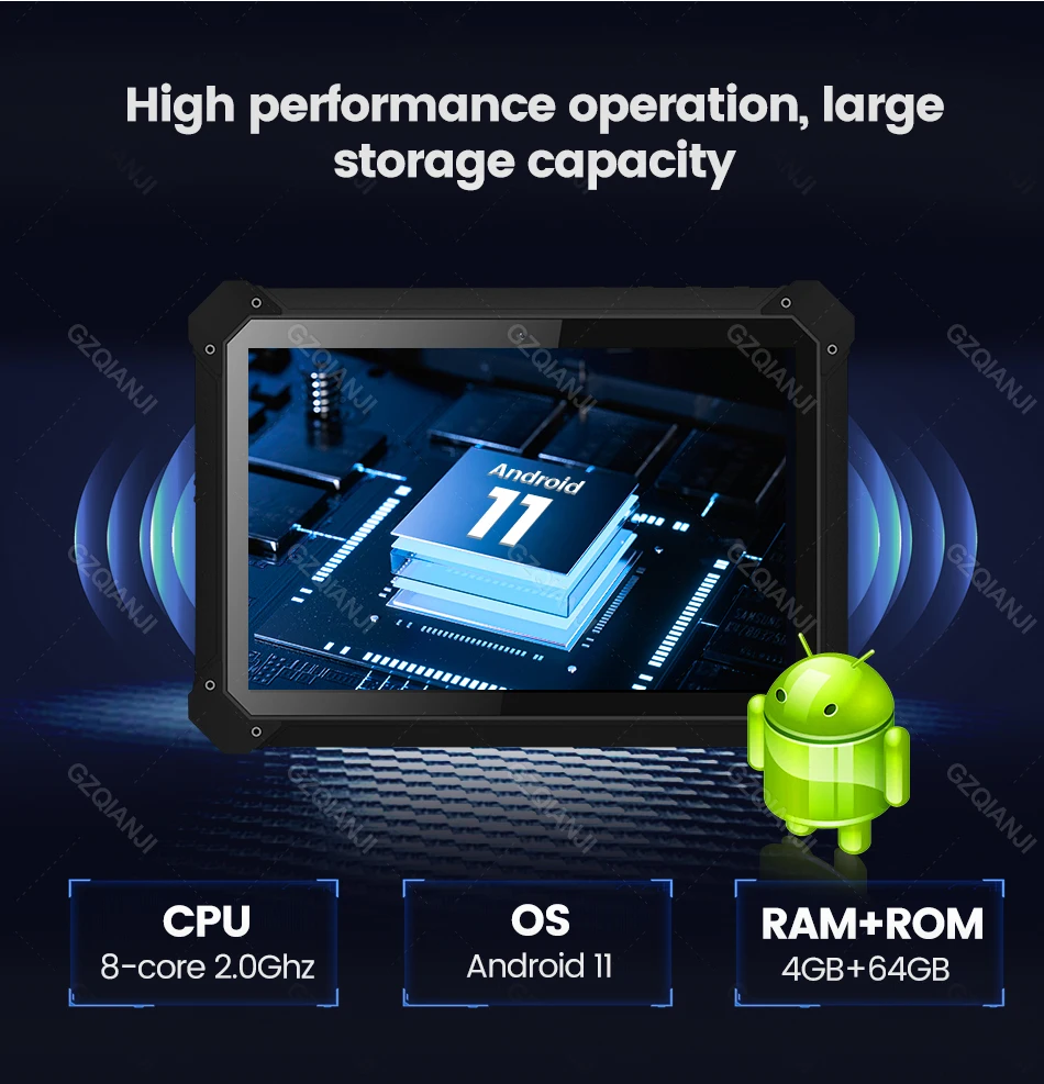 Industrial Rugged PDA Tablet Android 11 with 1D Barcode Scanner Mobile ...