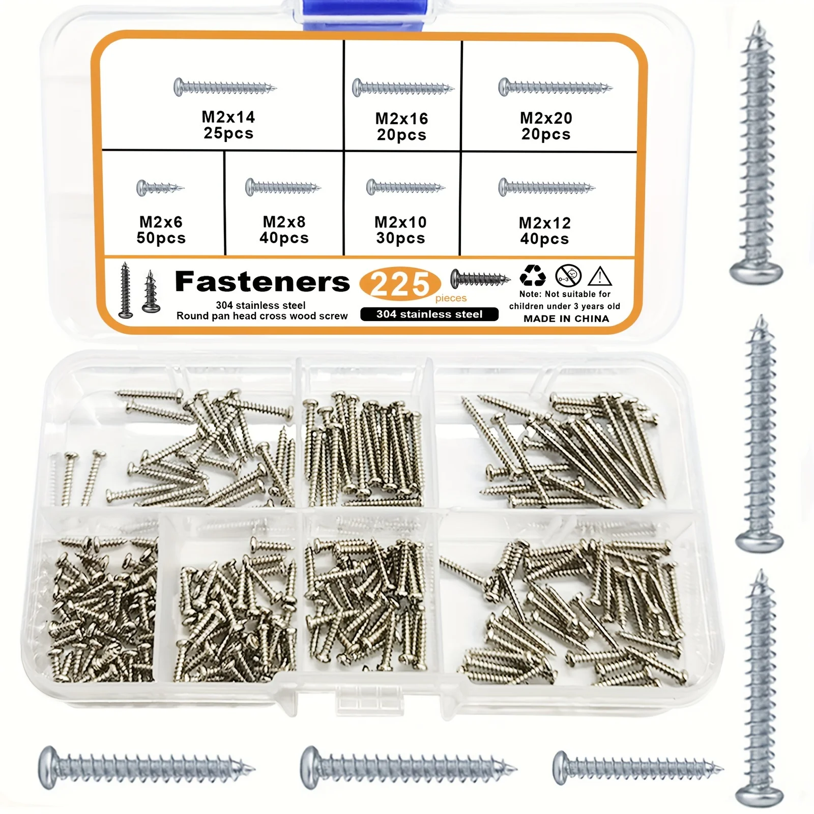304-Stainless-Steel-Round-Pan-Head-Cross-Wood-Screws-Used-for-Computer ...