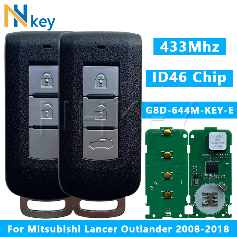 NH KEY 2/3 Buttons Smart Remote Key Fob For Mitsubishi Lancer Outlander ...