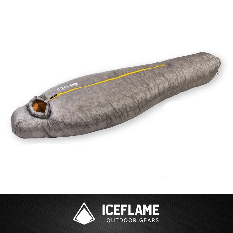 ICE FLAME Camping Mummy Gray Down Sleeping Bag Outdoor Ultralight 10D ...