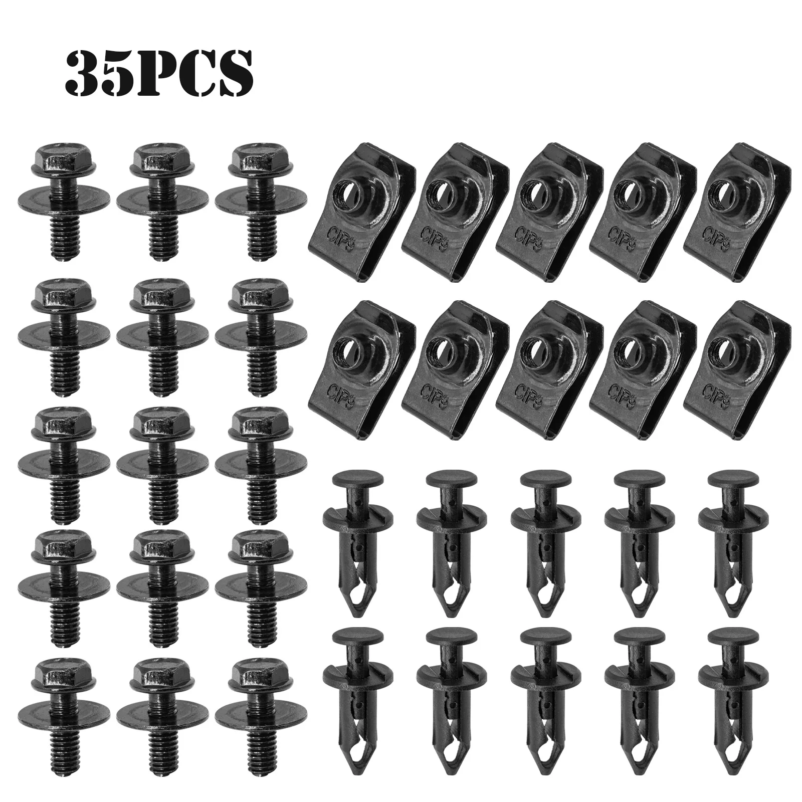 Car Body Bolts & U nut Clips M6 Screws For Honda Civic CR V HR V Accord ...