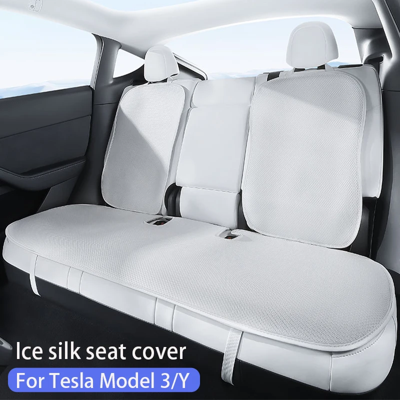 For-Tesla-Model-Y-3-2024-2018-Ice-silk-seat-cover-cushion-Ventilation ...