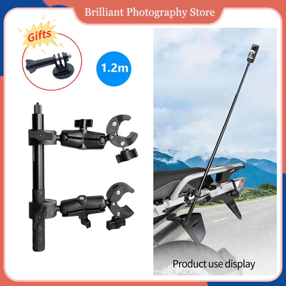 Motorcycle Bike Bracket for Gopro Hero 12 11 Invisible Selfie Stick ...