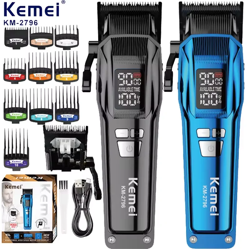 Kemei Hair Clipper 9000 RPM Professional Trimmer Adjustable Brushless ...