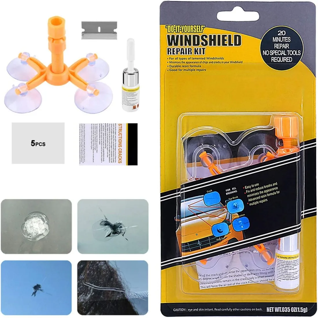2023 Windshield Repair Kit Quick Fix Car Cracked Glass Windscreen ...
