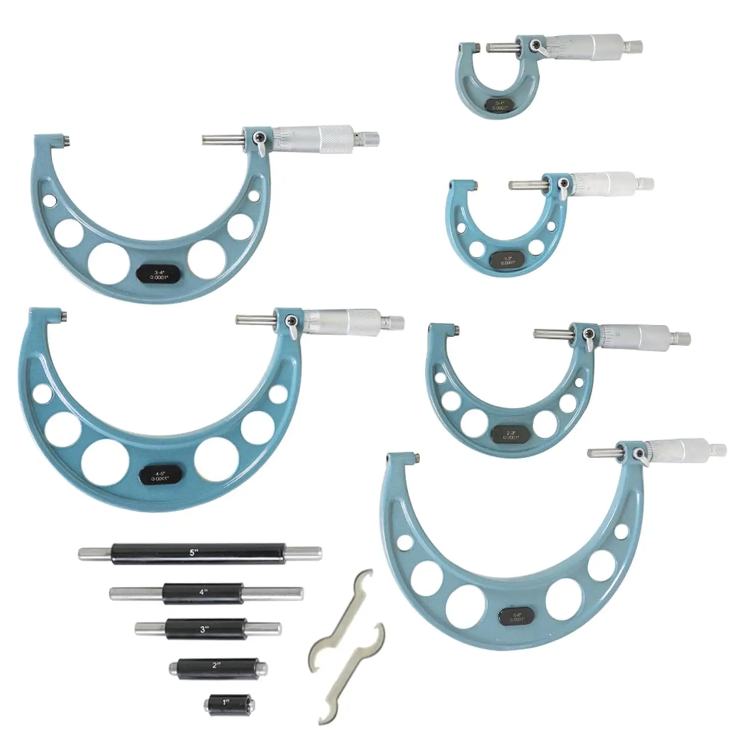 6pcs-Outside-Micrometers-set-0-150mm-Metric-0-6in-External-Analogue ...