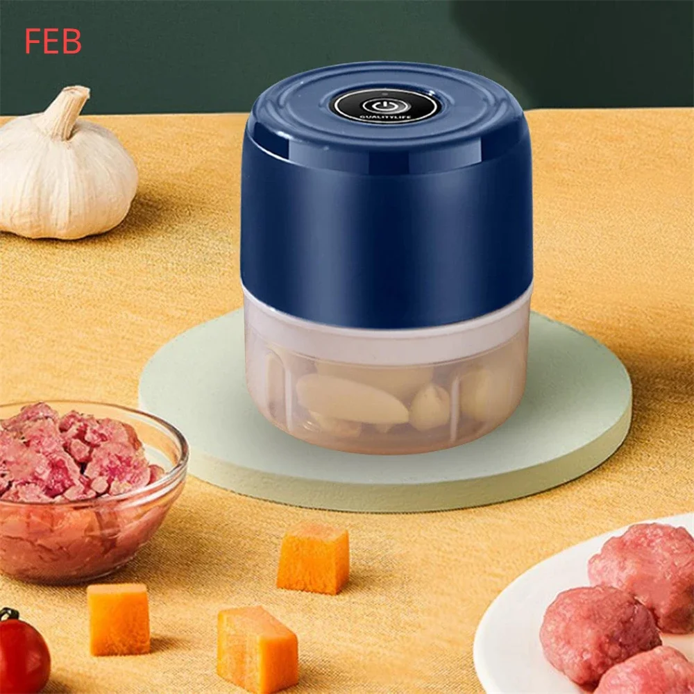 Electric-Kitchen-Food-Chopper-Mini-Garlic-Masher-crusher-USB-Portable ...