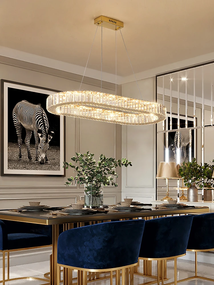 Modern-Rectangular-Crystal-Led-Light-Luxury-Stainless-Steel-Indoor ...