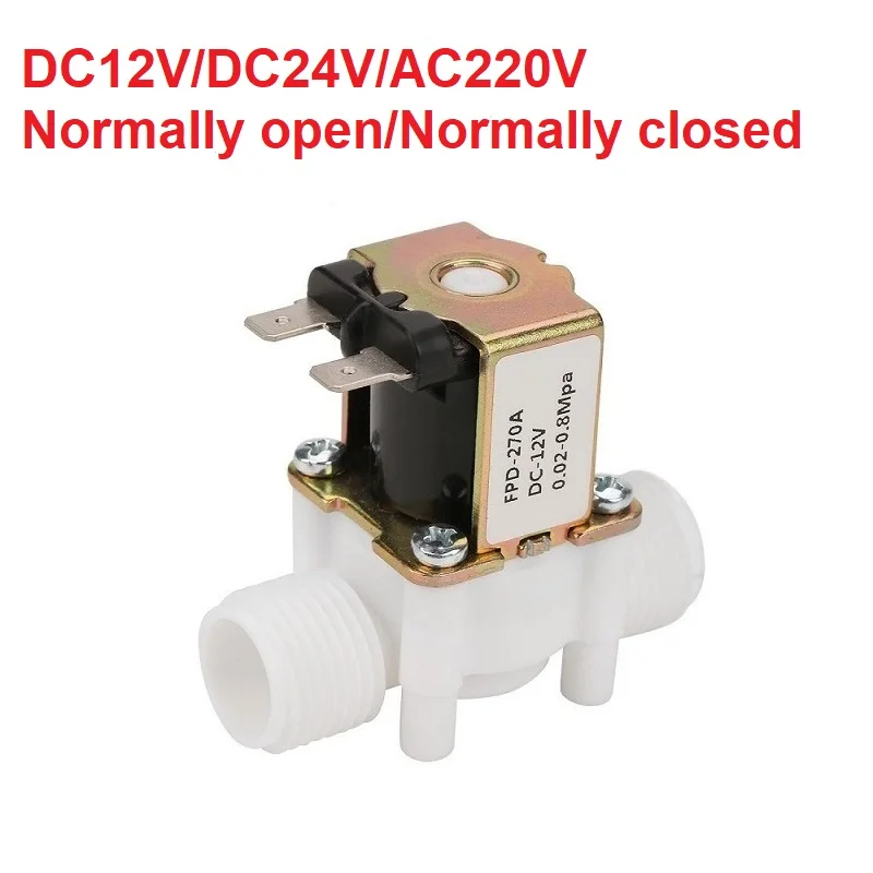 Normally Open 1/2" Water Inlet Solenoid Valve DC12V DC24V Plastic ...