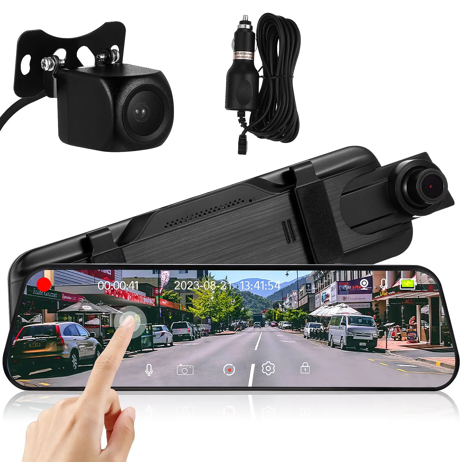1-Set-Mirror-Dash-Camera-Rearview-Mirror-Dash-Cam-Front-And-Rear ...