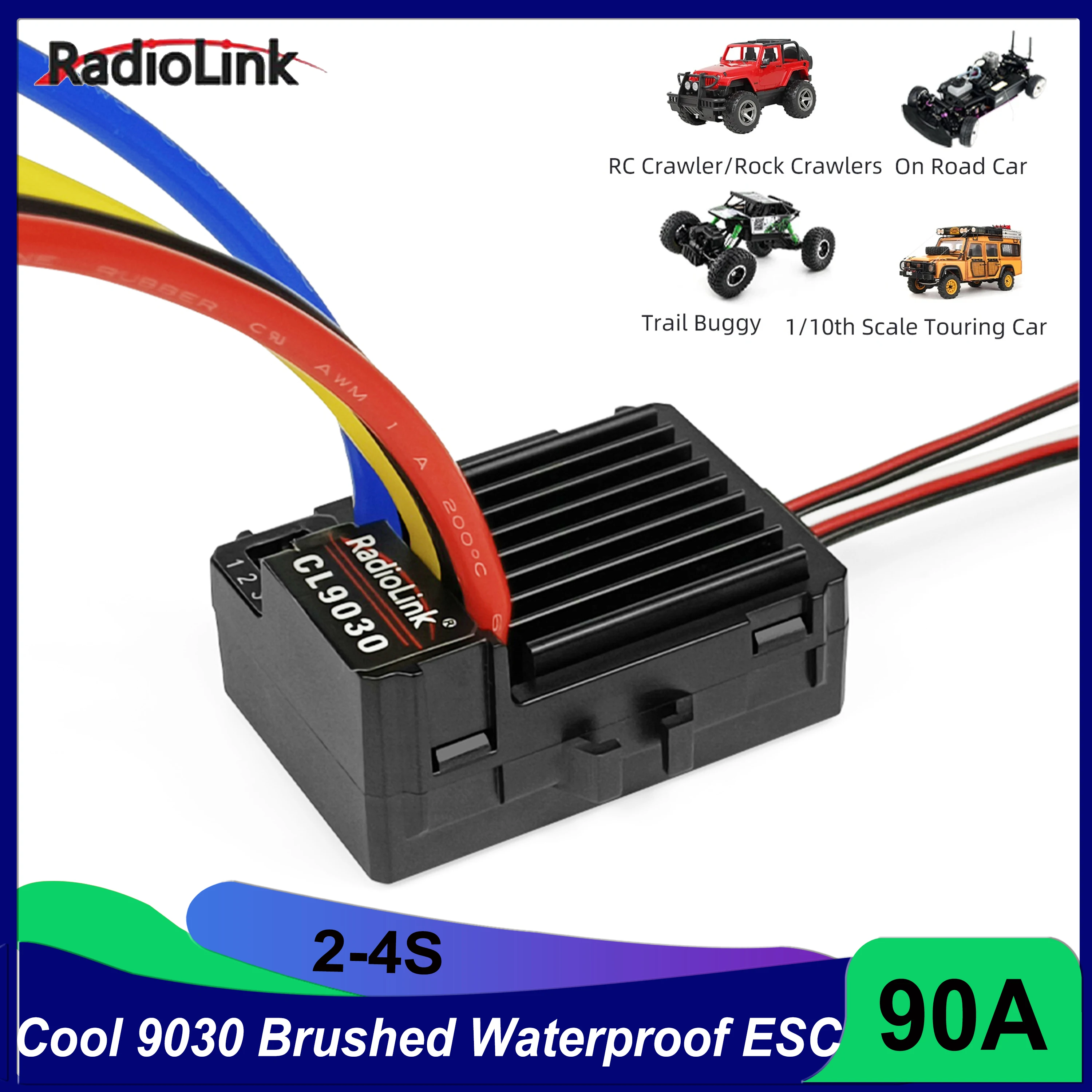 Radiolink Cool 9030 90A Waterproof Brushed ESC 2-4S Built-in BEC 5A ...