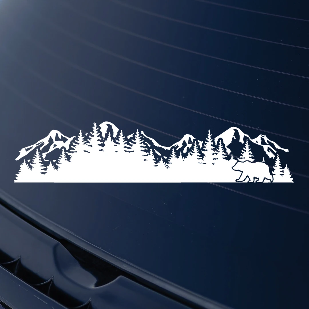 forest and bear/car tail mark decorative stickerCar Emblem Graphic ...