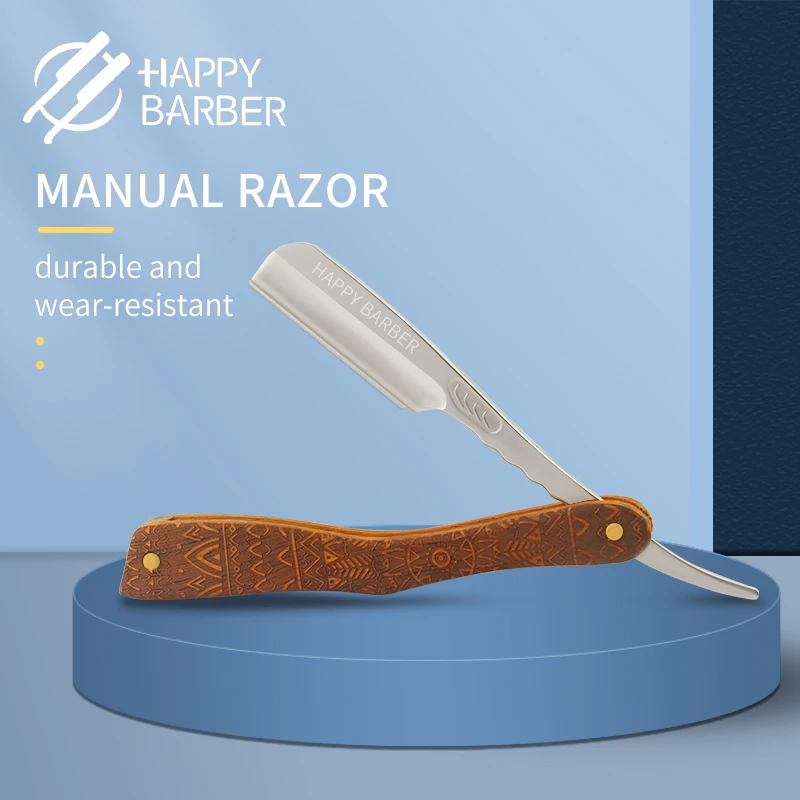 Happy Barber Razor Zinc Alloy Hairdresser Manual Shaving Knife For Men ...