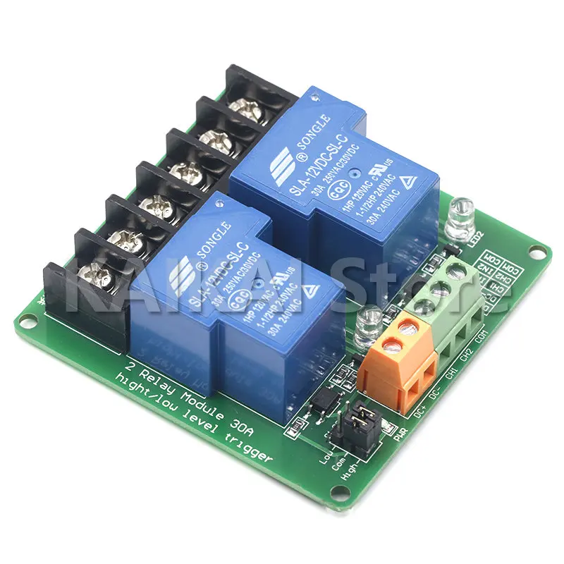 2-way-30A-high-and-low-level-trigger-relay-module-5V-smart-home ...