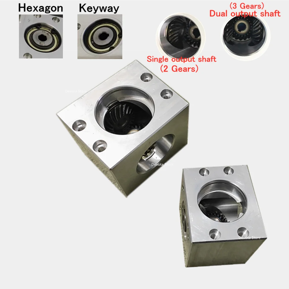 NEW-1-1-Aluminum-Gearbox-DIY-Small-Motor-Bevel-Gear-Reducer-Commutator ...