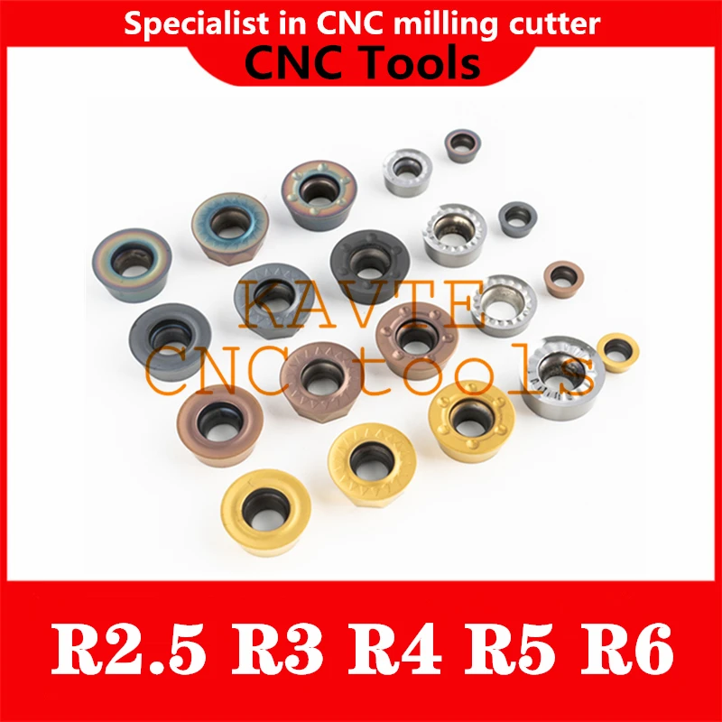 10PCS Cemented Carbide Milling Insert RCMT RDMT RDMW RPMT08T2 RPMT10T3 ...