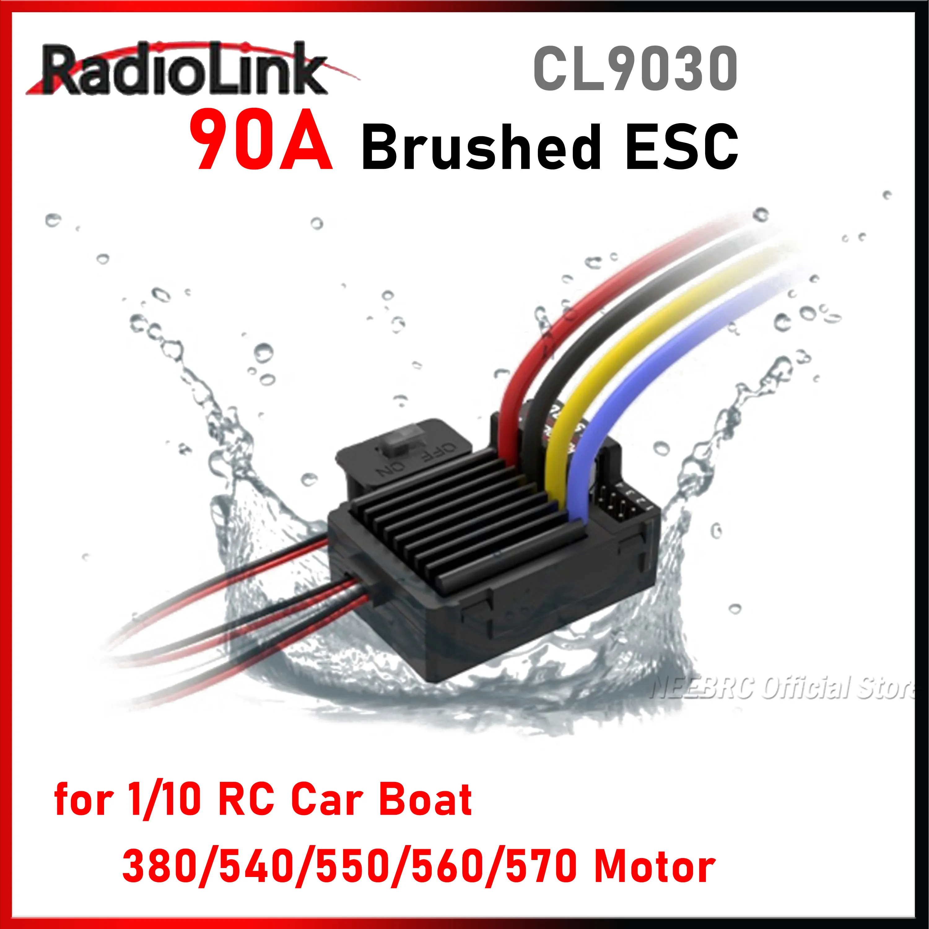 Radiolink-CL9030-Waterproof-90A-Brushed-ESC-Speed-Controller-BEC-2-4S ...
