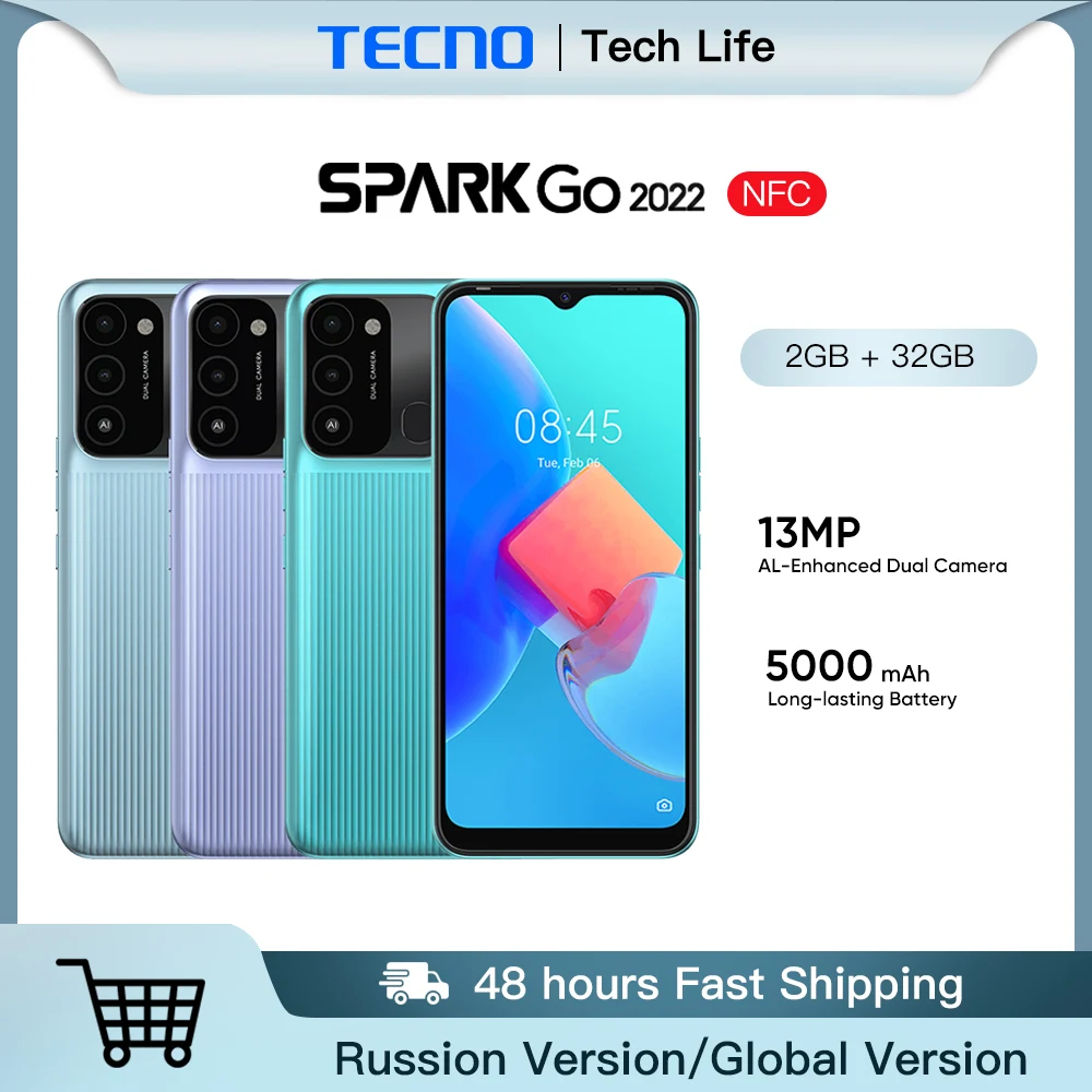 Original TECNO SPARK Go 2022 Smartphone Helio A22 Mobile Battery ...