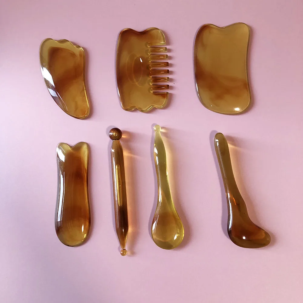 Amber-Resin-GuaSha-Scraping-SPA-Massage-Tool-7-kind-for-Facial-Neck ...