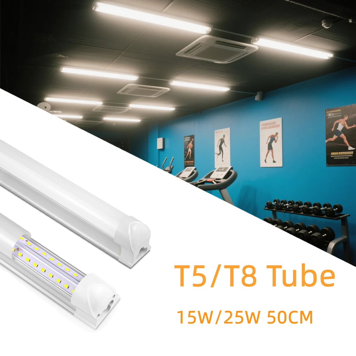 1-6pcs Led Bar Lights T5 15W/T8 25W Tube 50CM High lumen Fluorescent ...
