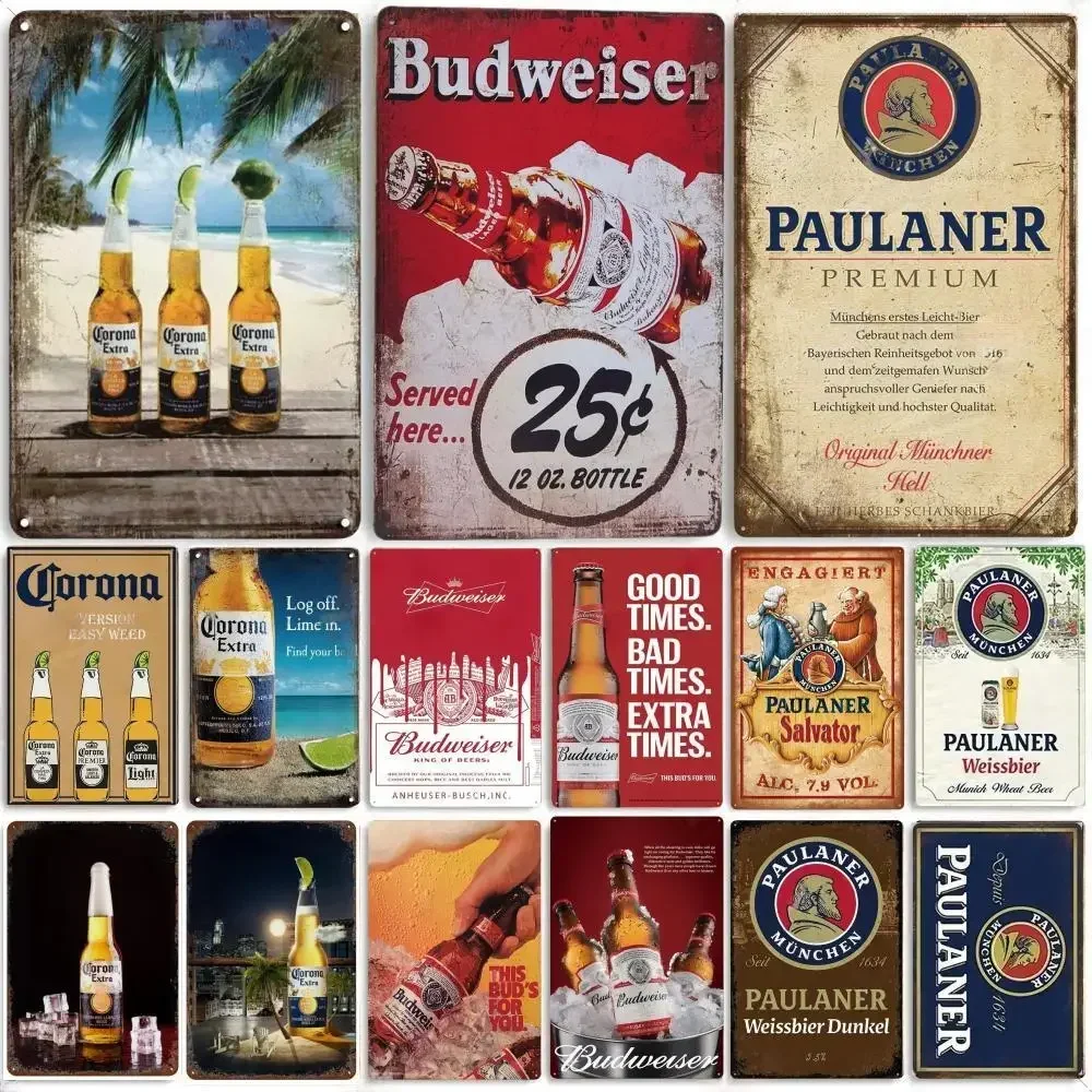Vintage Beer Brand Rectangle Tin Sign Metal Plate Decorative Plaque For ...